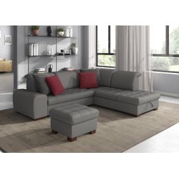 Sit & More Ecksofa SIT & MORE, B:259cm H:82cm T:224cm, grau, Luxus-Microfaser ALTARA NUBUCK (100% Polyester);Soft clean (98% Polyester, 2% Polyamid);Struktur