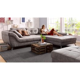 Jockenh&ouml;fer Ecksofa, B:358cm H:91cm T:119cm, braun, JOCKENH&Ouml;FER GRUPPE, Luxus-Microfaser ALCATOP (100% Polyester);Luxus-Microfaser in Antiklederoptik (100%