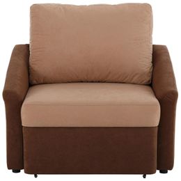 Schlafsofa Home Affaire, B:108cm H:79cm T:94cm, braun, Struktur grob/Kunstleder (90% Polyester, 10%Polyacryl);Struktur fein/Luxus-Microfaser (100%