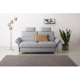 3-Sitzer Home Affaire, B:186cm H:90cm T:89cm, silber, 100% Polyester, Sofas, "Westerland", Federkern-Polsterung. wahlweise mit Armlehnfunktion
