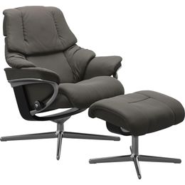 Fu&szlig;hocker stressless, B:55cm H:43cm T:41cm, grau, Leder PALOMA: PALOMA ist ein durchgef&auml;rbtes Semianilin-M&ouml;belleder mit nat&uuml;rlicher Narbung., Hocker,