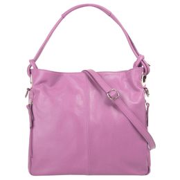 Samantha Look Damen Shopper, lila, Leder, leicht glänzend, unifarben, Taschen, echt Leder, Made in Italy