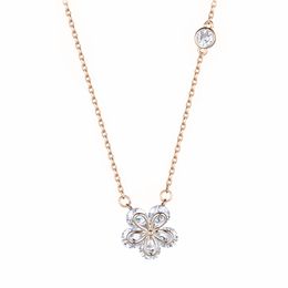 Damen Silberkette "Flower", rosa, Basic, Collezione Alessandro, Silber 925 (Sterlingsilber), Halsketten, aus 925 Sterling Silber