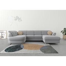 Sit & More Wohnlandschaft SIT & MORE, B:304cm H:78cm T:192cm, grau, Webstoff (100% Polyester);Struktur weich (90% Polyester, 10% Polyamid);Luxus-Microfaser