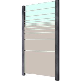 STAKET PRO Zaun, Pfosten: 2 Stk., grau, Zaunelemente, Glaszaun, Gesamtl&auml;nge: 1,115 m, 2 Pfosten