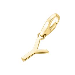 Damen Charm Buchstabe "Buchstabe Y, Silber 925", gold, Giorgio Martello MILANO, Silber 925 (Sterlingsilber), Charms