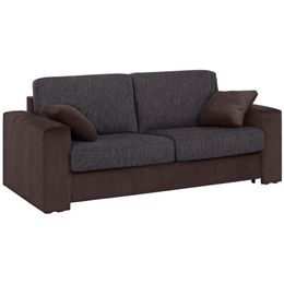 Schlafsofa Home Affaire, B:200cm H:85cm T:100cm, braun, Struktur/Luxus-Microfaser (100% Polyester);Struktur fein ( 100% Polyester), Wohnzimmer,