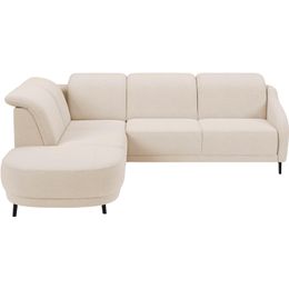 Sit & More Ecksofa SIT & MORE, B:258cm H:93cm T:249cm, beige, 100% Polyester, Wohnzimmer, Sofas, "Blues L-Form", wahlweise mit Klapptisch und USB