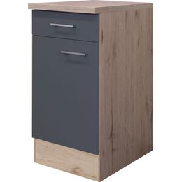 Unterschrank Flex-Well, B:40cm H:85cm T:60cm, grau, Holzwerkstoff, Küche, Schränke, "Morena", (B x H x T) 40 x 85 x 60 cm