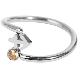 Firetti Damen Fingerring "Schmuck Geschenk Damenring Sternzeichen", 5 g, Schütze, Edelstahl, 1,2mm, silber, Edelstahl, Fingerringe, Made in Germany -