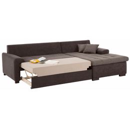 Ecksofa Home Affaire, B:247cm H:75cm T:150cm, braun, 100% Polyester Luxus-Microfaser/Struktur;100% Polyester PRIMABELLE/Webstoff;100% Polyester