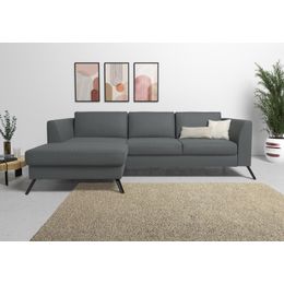 Sit & More Ecksofa SIT & MORE, B:261cm H:88cm T:172cm, grau, 100% Polyester, Wohnzimmer, Sofas, "Olsen L-Form", inklusive Sitztiefenverstellung, wahlweise mit