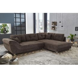 Jockenhöfer Ecksofa, B:346cm H:90cm T:122cm, braun, JOCKENHÖFER GRUPPE, Luxus-Microfaser (92% Polyester, 8% Nylon), Wohnzimmer, Sofas, "Siena L-Form", große