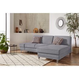 Sit & More Ecksofa SIT & MORE, B:246cm H:89cm T:165cm, grau, Wohnzimmer, Sofas, "Clio L-Form", wahlweise mit Bettfunktion oder Vorziehsitz und Bettkasten,