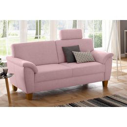 3-Sitzer Home Affaire, B:186cm H:87cm T:88cm, rosa, Struktur fein ( 100% Polyester);Luxus-Microfaser ALTARA NUBUCK (100% Polyester);Struktur ( 100%