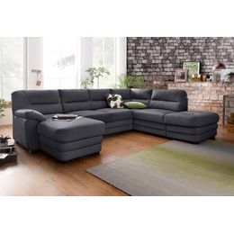 Wohnlandschaft COTTA, B:316cm H:90cm T:93cm, braun, Luxus-Kunstleder, frei im Raum stellbar;Luxus-Microfaser (100% Polyester), frei im Raum