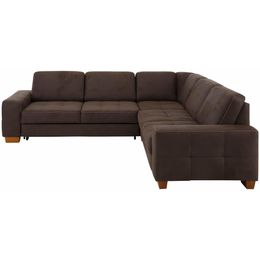 Ecksofa Home Affaire, B:276cm H:86cm T:271cm, braun, Luxus-Microfaser Lederoptik (100% Polyester);Luxus-Microfaser (100% Polyester);Luxus-Microfaser