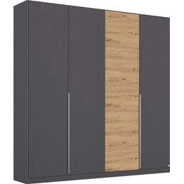 Drehtürenschrank Rauch, B:181cm H:210cm T:54cm, grau, Holzwerkstoff, Schränke, "Bellezza", inkl. Schubkasteneinsatz, Wäscheeinteilung und weiterem