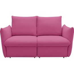 Schlafsofa, B:180cm H:100cm T:97cm, rosa, LOOKS by Wolfgang Joop, 100% Polyester, Wohnzimmer, Sofas, "LOOKS XII", mit Bettfunktion, Kissenoptik,