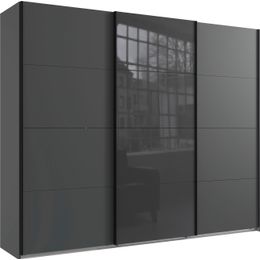 Schwebetürenschrank wimex, B:270cm H:236cm T:64cm, grau, Spanplatte, Schränke, "Norderstedt", INKLUSIVE 2 Stoffboxen und 2 zusätzliche Einlegeböden,