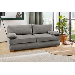 Jockenhöfer Schlafsofa, B:201cm T:110cm, grau, JOCKENHÖFER GRUPPE, Korpus: 100% Polyester;Kissen: 100% Polyester, Kinderzimmer, Sofas, "Derby", Dauerschläfer