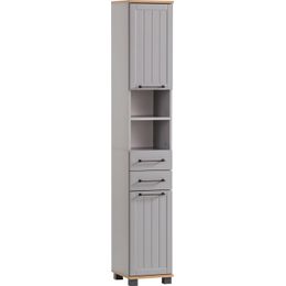 Hochschrank Schildmeyer, B:30,3cm H:180,9cm T:32,6cm, grau, FSC-zertifizierter Holzwerkstoff, Badezimmer, Schr&auml;nke, "Jelda"