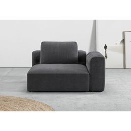 1,5-Sitzer RAUM.ID, B:134cm H:62cm T:109cm, grau, 100% Polyester, Sofas, "Cushid", Modul-Eckteil, auch einzeln stellbar, Breite 134 cm