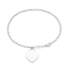Damen Armband "Kugelkette diamantiert mit Anh&auml;nger Herz, Silber 925", 19cm, Silber 925 (Sterlingsilber), silber, Giorgio Martello MILANO, Silber 925
