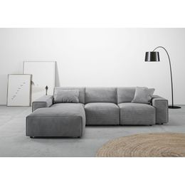 Ecksofa Andas, B:264cm H:71cm T:191cm, grau, 12% Polyaxryl, 88% Polyester, Wohnzimmer, Sofas, "Glimminge L-Form auch in Breitcord, Feincord + Easy