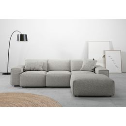 Ecksofa Andas, B:264cm H:71cm T:191cm, silber, 96% Polyester, 4% Polyacryl, Wohnzimmer, Sofas, "Glimminge L-Form auch in Breitcord, Feincord + Easy