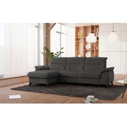 Sit & More Ecksofa SIT & MORE, B:260cm H:91cm T:175cm, grau, 100% Polyester, Wohnzimmer, Sofas, "Astoria L-Form", wahlweise mit motorischer Relaxfunktion