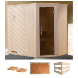 Weka Sauna "Varberg 1", ohne Ofen, (ohne Ofen), beige, Saunen, ohne Ofen