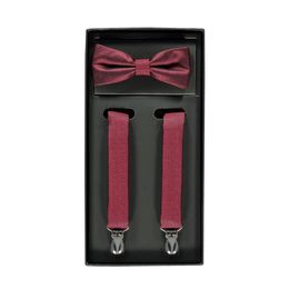Lerros Damen Hosenträger "Lerros Hosenträger und Fliege *Jacquard*", rot, 100% Polyester, Hosenträger