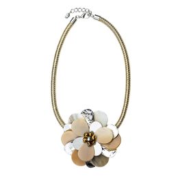 Damen Kette mit Anhänger "Flora", gold, Basic, Collezione Alessandro, Metall, Halsketten, aus Glas