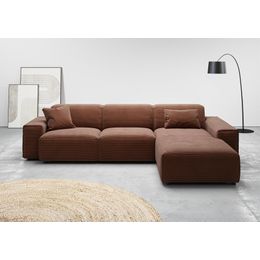 Ecksofa Andas, B:294cm H:71cm, braun, 12% Polyaxryl, 88% Polyester, Wohnzimmer, Sofas, "Glimminge auch in Breitcord, Feincord, Bouclé + Easy