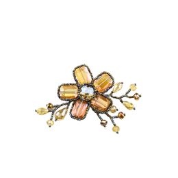 Damen Brosche "Blumenranke", braun, Collezione Alessandro, Glas, Broschen, in Blumenform