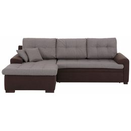 Ecksofa Home Affaire, B:247cm H:75cm T:150cm, braun, 100% Polyester Luxus-Microfaser/Struktur;100% Polyester PRIMABELLE/Webstoff;100% Polyester