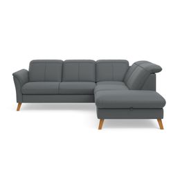 Sit & More Ecksofa SIT & MORE, B:250cm H:91cm T:220cm, grau, 100% Polyester, Wohnzimmer, Sofas, "Romero L-Form", wahlweise mit oder ohne TV-Funktion,