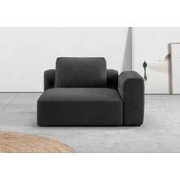 1,5-Sitzer RAUM.ID, B:134cm H:62cm T:109cm, grau, 95% Polyester, 5% Nylon, Sofas, "Cushid", Modul-Eckteil, auch einzeln stellbar, Breite 134 cm