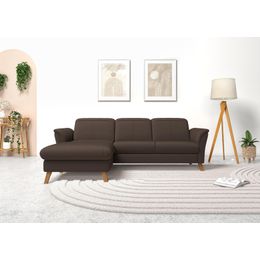 Sit & More Ecksofa SIT & MORE, B:245cm H:91cm T:178cm, braun, 100% Polyester, Wohnzimmer, Sofas, "Romero L-Form", wahlweise mit oder ohne Relax-Funktion,
