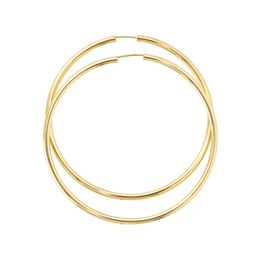 Jobo Damen Paar Creolen, 60mm, Gelbgold 333, gold, Gelbgold 333, Ohrringe, rund 333 Gold