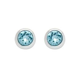 Amor Damen Paar Ohrstecker "9131785", 6mm, Silber 925 (Sterlingsilber), blau, Silber 925 (Sterlingsilber), Ohrringe, mit Kristallstein