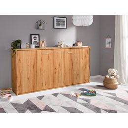 Schrankbett Priess, H:102cm, beige, Schrankbetten, "Oregon", wahlweise mit LED-Beleuchtung