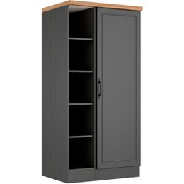 Vorratsschrank KOCHSTATION, B:80cm H:166cm T:60cm, grau, Holzwerkstoff, MDF, K&uuml;che, Schr&auml;nke, "KS-Lana", Breite 80 cm