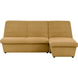 Ecksofa, B:214cm H:92cm T:168cm, gelb, LOOKS by Wolfgang Joop, 100% Polyester, Wohnzimmer, Sofas, "LOOKS VIII L-Form", Quersteppung, ohne Armlehnen,