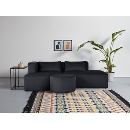 Ecksofa LEONIQUE, B:219cm H:70cm T:150,5cm, schwarz, Wohnzimmer, Sofas, "Alexane L-Form", zusammengesetzt aus Modulen, in vielen Bezugsqualitäten und