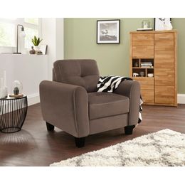 Sit & More Sessel SIT & MORE, B:99cm H:91cm T:90cm, braun, Struktur fein (100% Polyester);Flachgewebe (95% Polyester, 5% Polyamid);Luxus-Microfaser ALTARA
