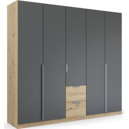 Dreht&uuml;renschrank Rauch, B:226cm H:210cm T:54cm, braun, Holzwerkstoff, Schr&auml;nke, "Dark&Wood by Quadra Spin", im Industrial Style mit Metallgriffstangen