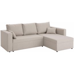 Ecksofa Home Affaire, B:224cm H:87cm T:160cm, beige, Struktur (100% Polyester);100% Polyester Melrose;Luxus-Microfaser Nubuk (100% Polyester),