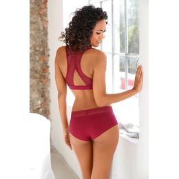 s.Oliver Damen Bustier, Gr. 32, rot, Jersey, Obermaterial: 95% Baumwolle, 5% Elasthan. Spitze: 86% Polyamid, 14% Elasthan, unifarben, BHs, aus